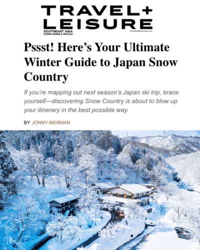 T+L Asia: Snow Country, Japan - Eco Escape Travel